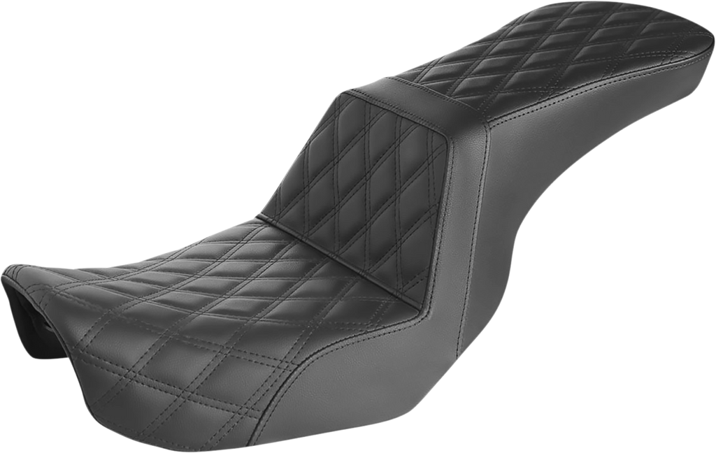 SADDLEMEN Step-Up Seat with Full Lattice Stitch for Dyna Models - Blac ...